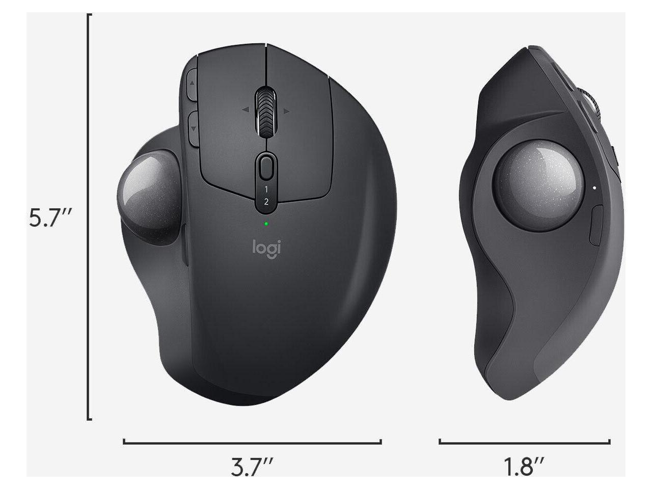 Logitech - MX ERGO Plus Wireless Trackball Mouse with Ergonomic design ...