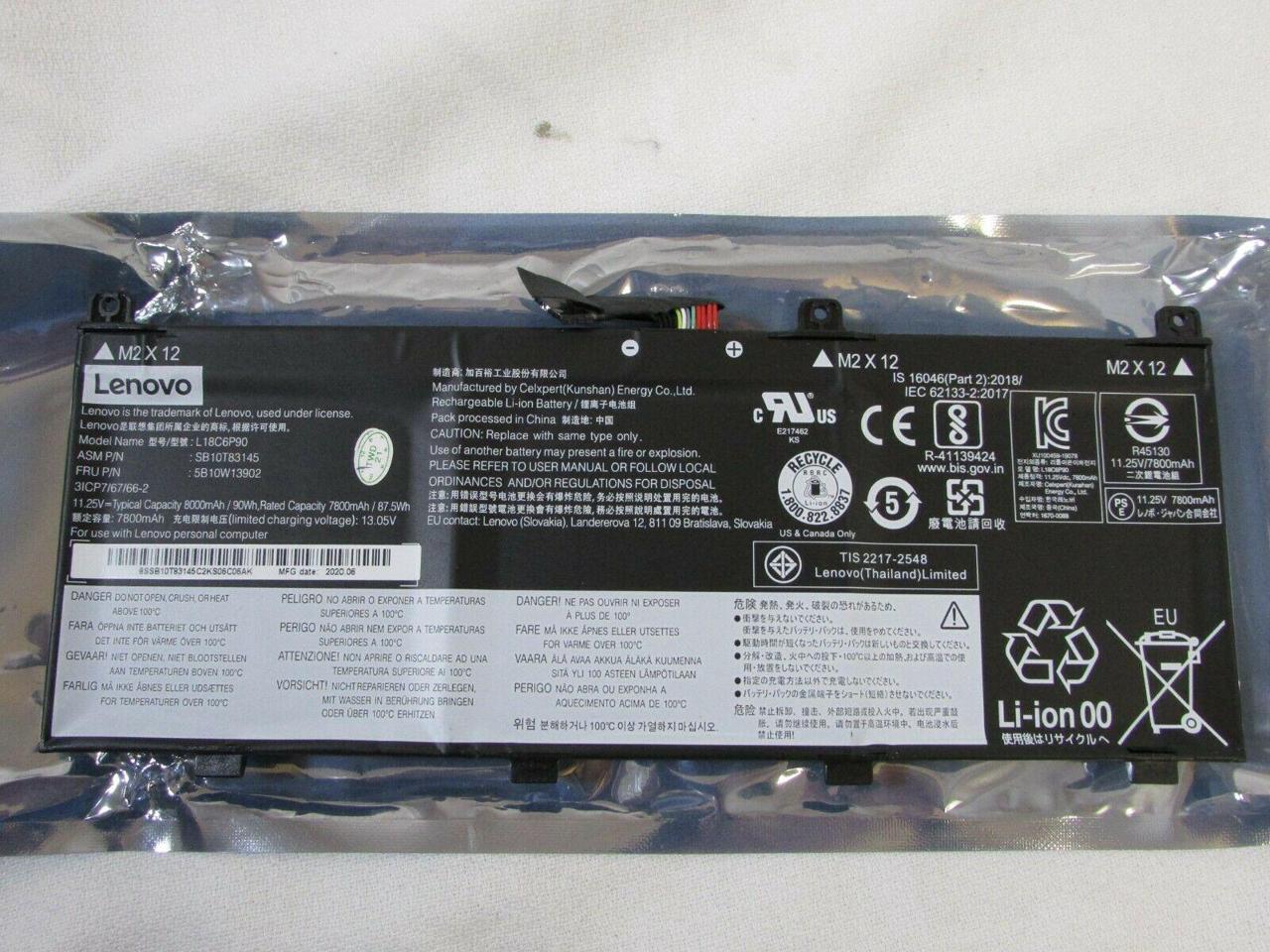 New Genuine OEM Lenovo Battery ThinkPad P53 Series L18M6P90 SB10K97664 ...