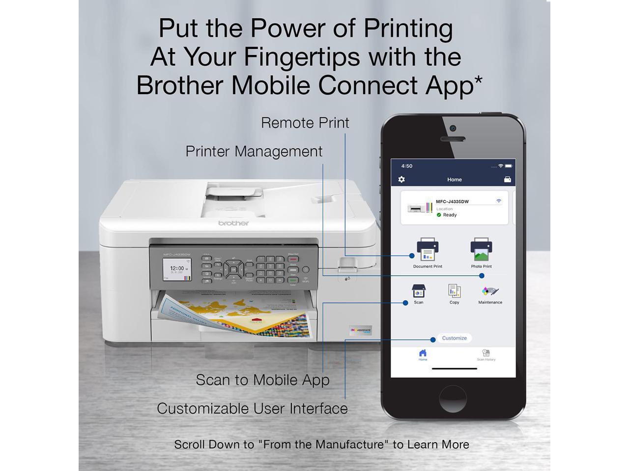 Brother MFCJ4335DW Wireless 802.11 b/g/n InkJet MFC / All-In-One Color ...