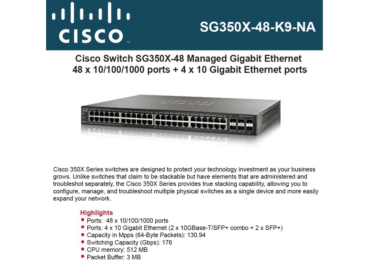 Cisco Sg350x-48 Layer 3 Switch - Newegg.com