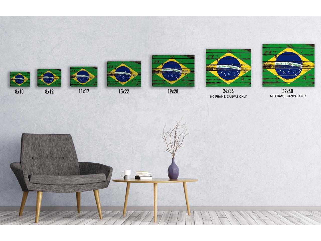 Awkward Styles Brazil Flag Wall Art Brazil Canvas Wall Decor Patriotic ...