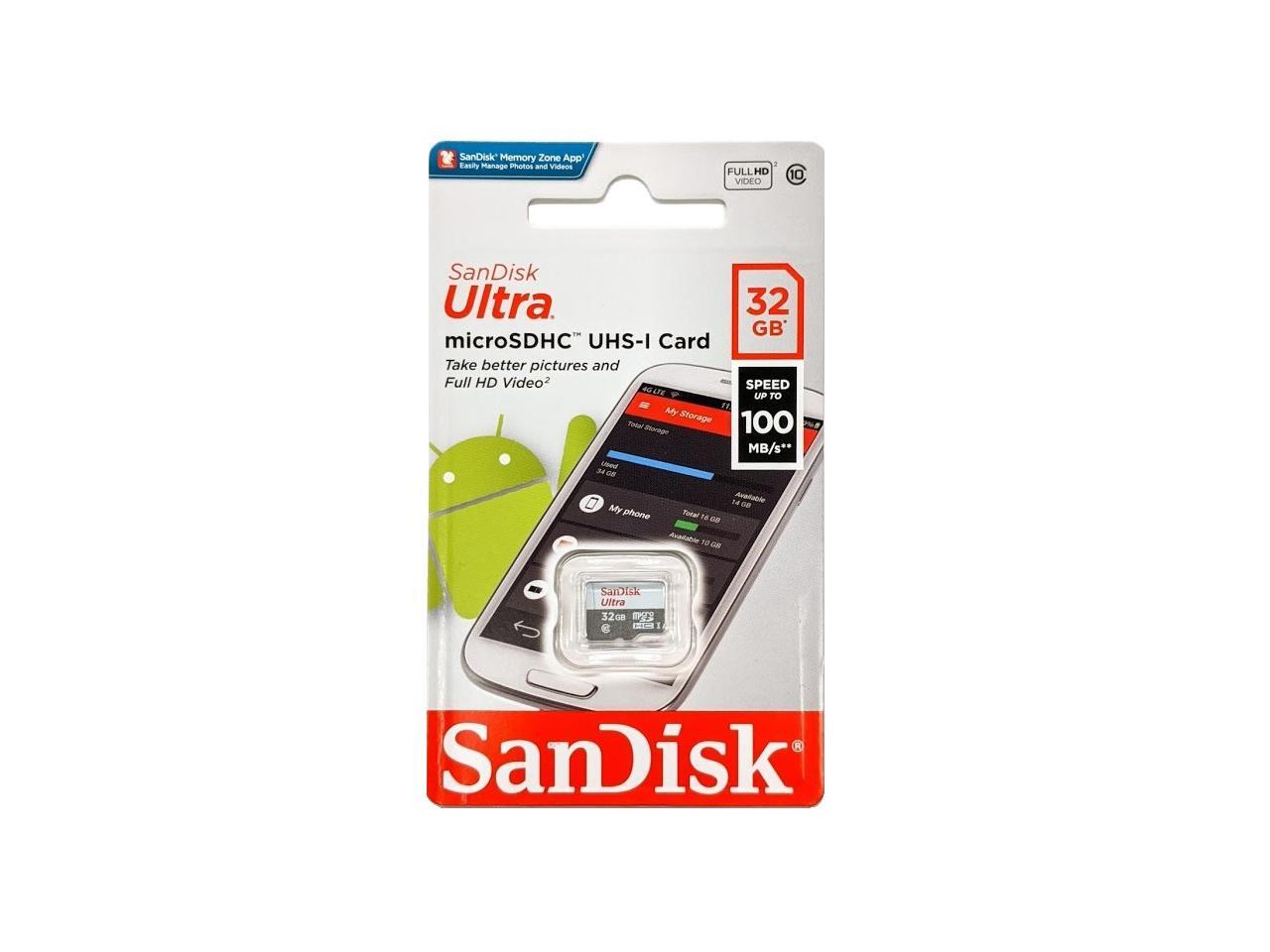 SanDisk Kit of Qty 10 x SanDisk Ultra 32GB microSDHC SDSQUNR-032G-GN3MN ...
