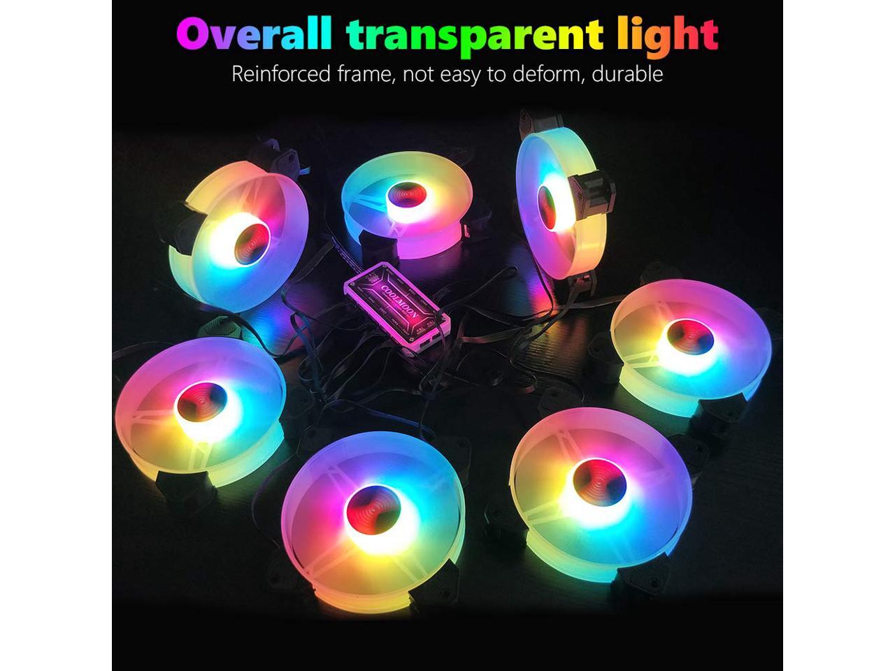 3 Pack RGB Case Fans,COOLMOON 120mm Silent Computer Cooling PC Case Fan ...