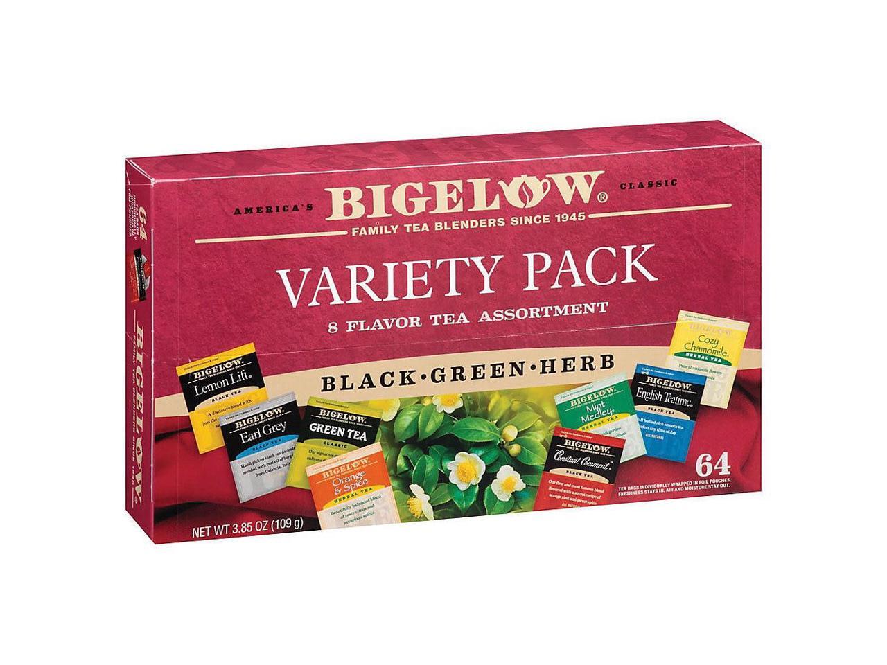 Bigelow Tea Company Tea Tray Pack, 8 Assorted Teas, 64/BX - Newegg.com
