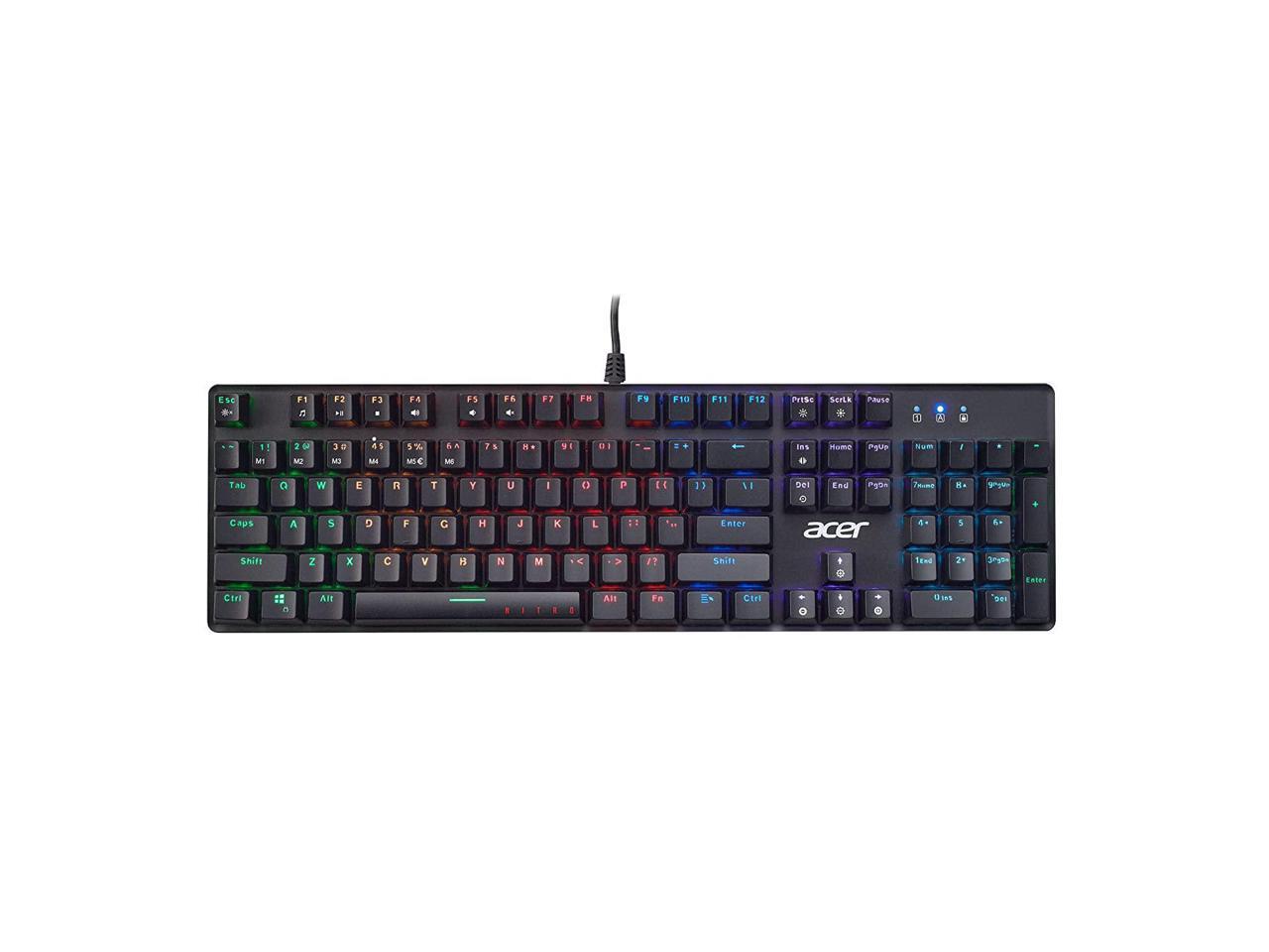 Acer Nitro Gen 2 Wired Gaming Keyboard - RGB Illuminated Keyboard GP ...
