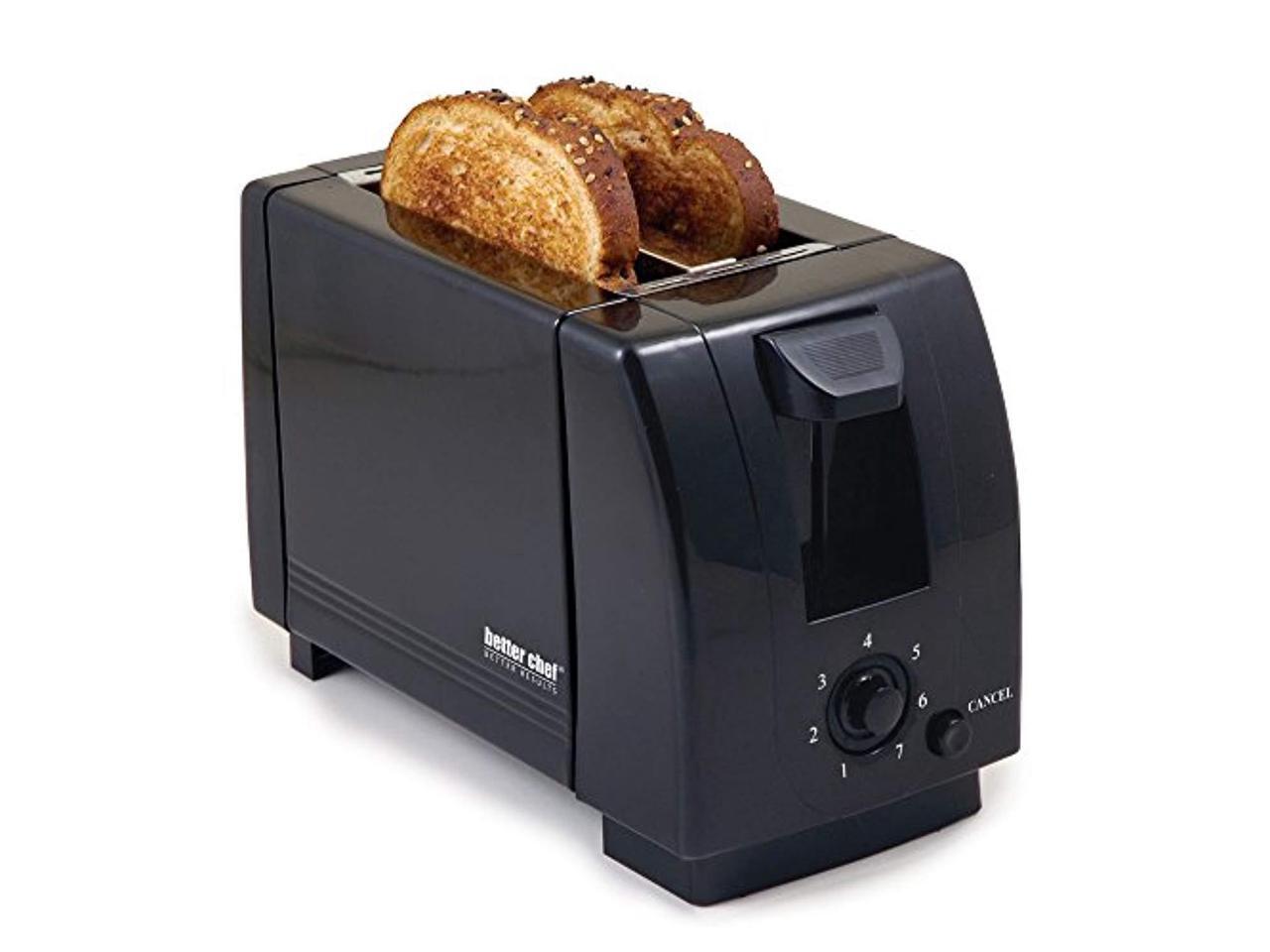 Better Chef IM-209B Black 2-Slice Toaster - Adjustable Browning Control ...