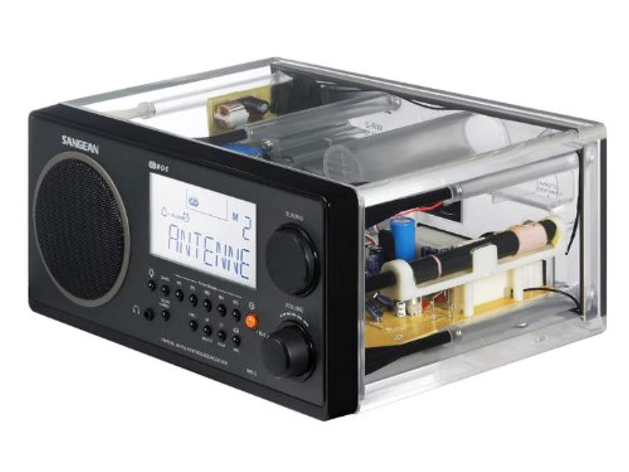 Sangean WR-2CL AM-FM RDS Digital Tuning Radio - Clock - Clear Case ...