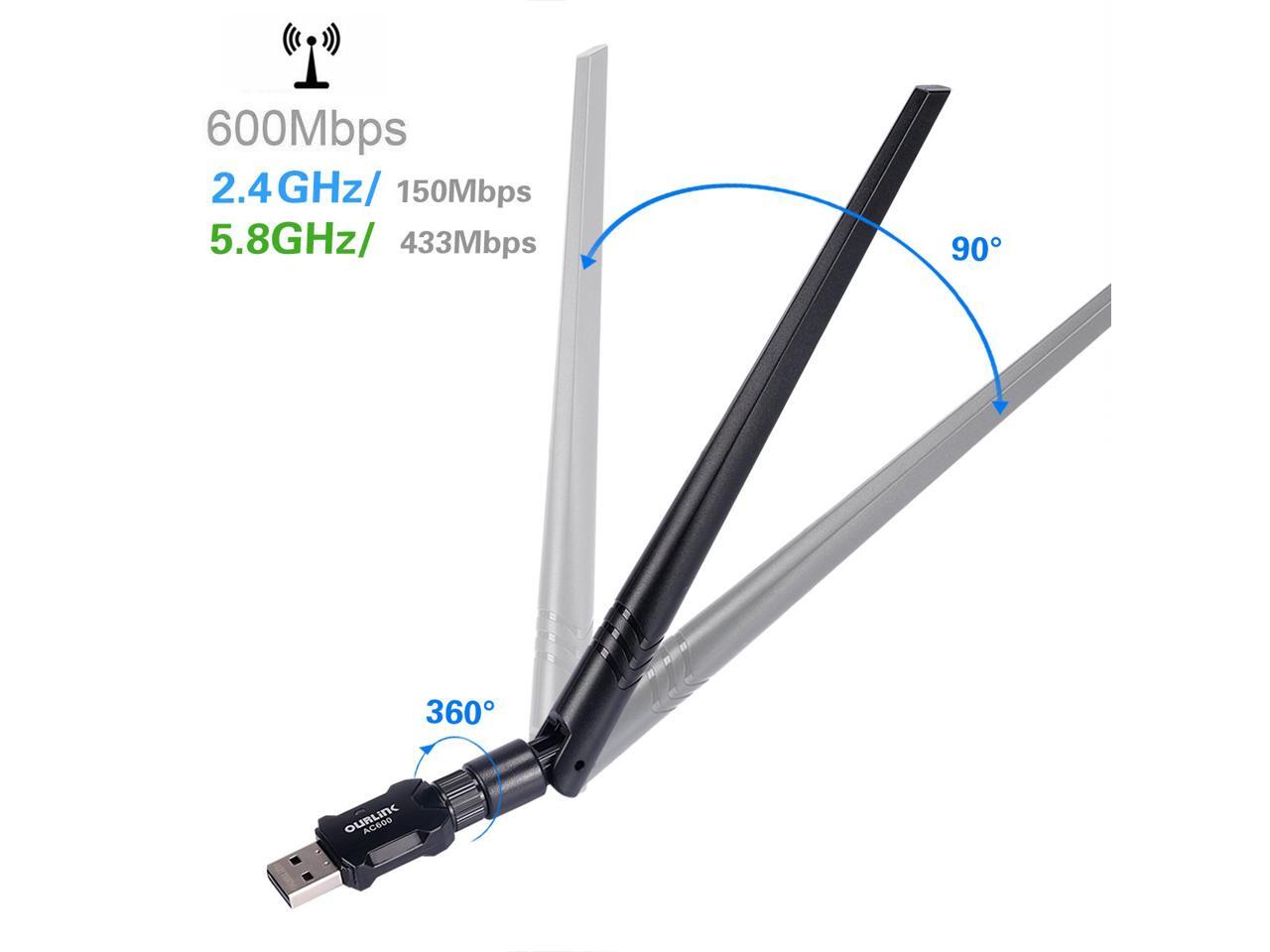 OURLINK 600Mbps mini 802.11ac Dual Band 2.4GHz/5GHz Wireless Network ...