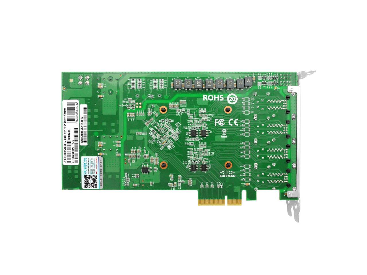 LR-LINK POE+ 1GB network card NIC Compatible for Intel I350AM4*2, 8*RJ45 Port Ethernet card,1G ...