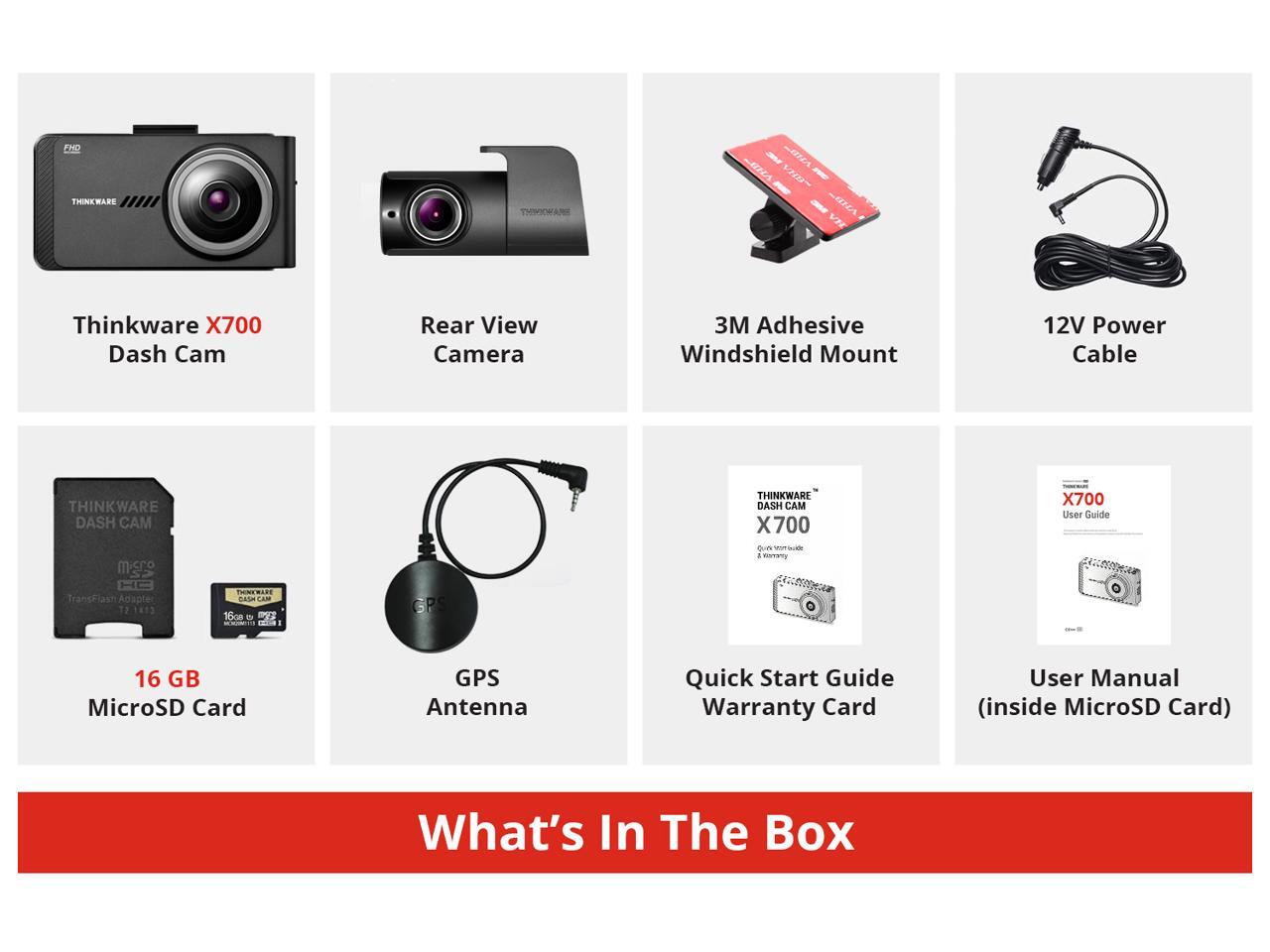 THINKWARE X700 Dual Dash Cam Front and Rear Camera for Cars, 1080P FHD ...