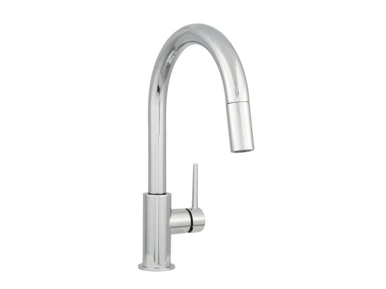 Delta 9159-DST Trinsic Chrome Single Handle Pull-Down Kitchen Faucet ...