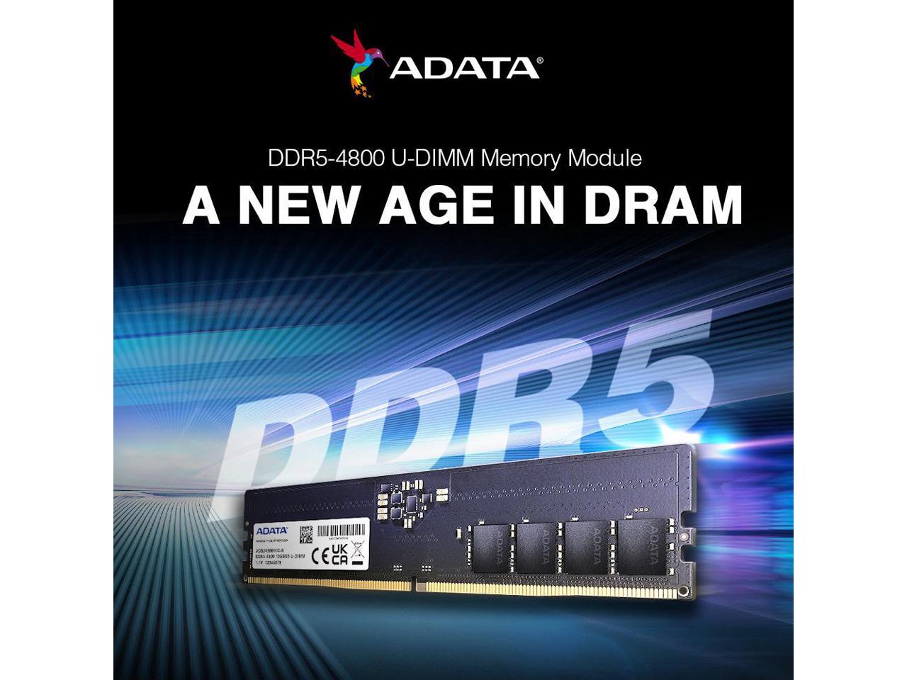 ADATA 16GB 288-Pin DDR5 4800 (PC5 38400) Desktop Memory Model ...