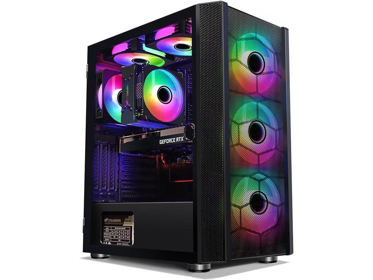 STGAubron Gaming Desktop PC,Intel Core i7-10700F up to 4.8G,16G DDR4,1T SSD,Radeon RX 6600 8G ...