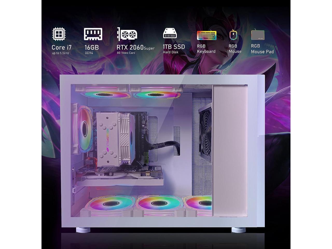 STGAubron Gaming Desktop PC,Intel Core i7-10700KF up to 5.1G,16G DDR4 ...