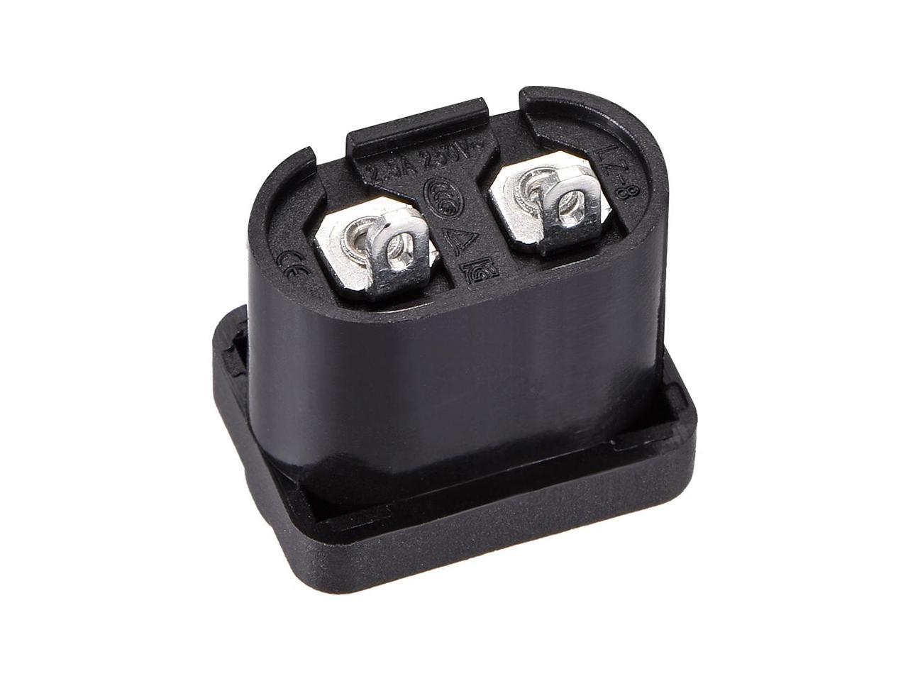 C8 Panel Mount Plug Adapter AC 250V 2.5A 2 Pins IEC Inlet Module Plug ...