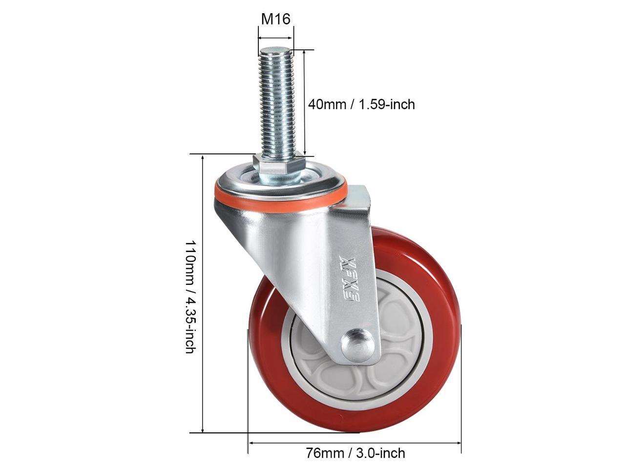 Swivel Caster Wheels PU Caster 3 Inch Dia Wheel M16 X 40mm Threaded swivel-caster-wheels-pu-caster-3-inch-dia-wheel-m16-x-40mm-threaded