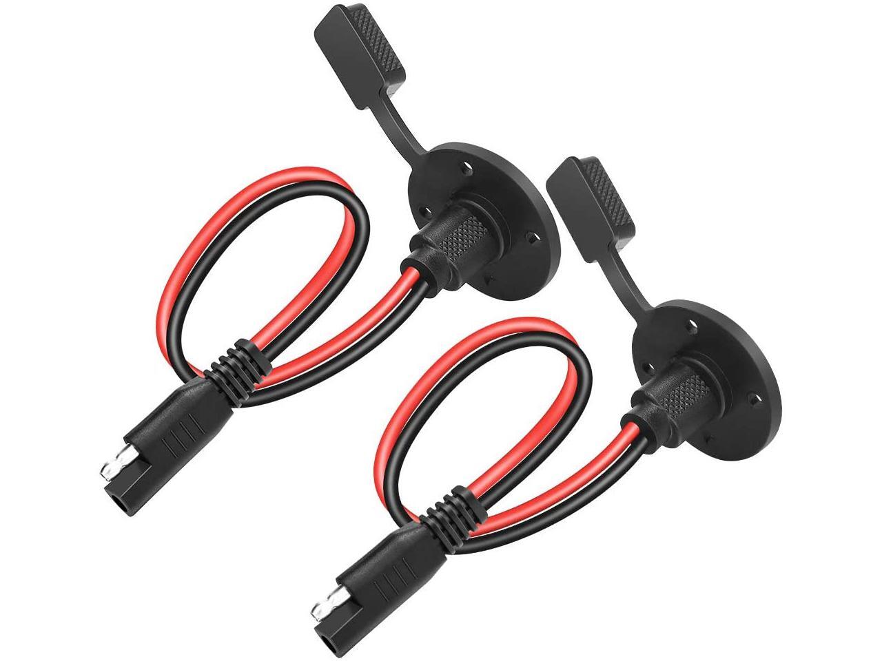 SAE Connector 2-Pack Cables - 12AWG Weatherproof Solar Panel Flush ...