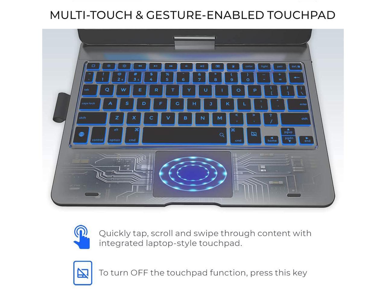 Typecase Space Gray Flexbook Touch Keyboard Case with Touchpad for iPad ...