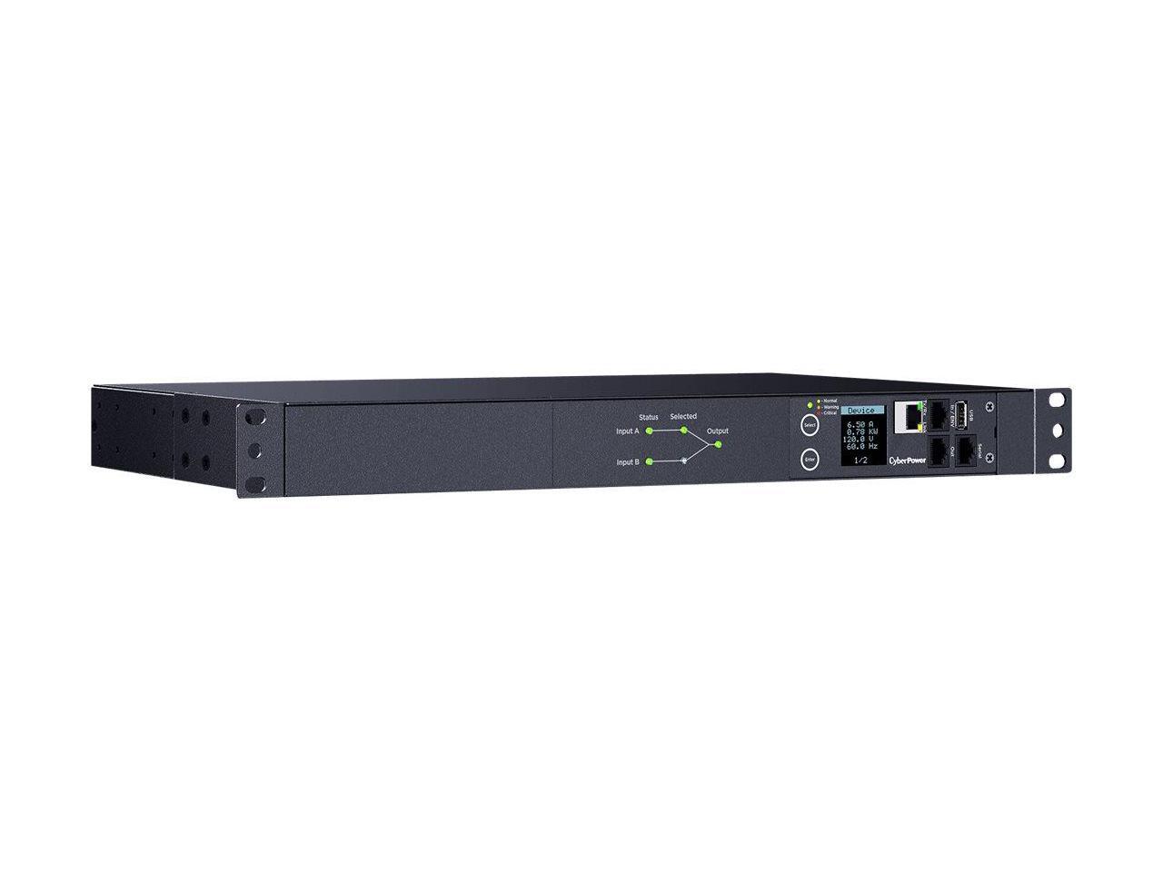 CyberPower PDU44001 Switched 1U 100 - 120 VAC 15A 10 ft Power ...