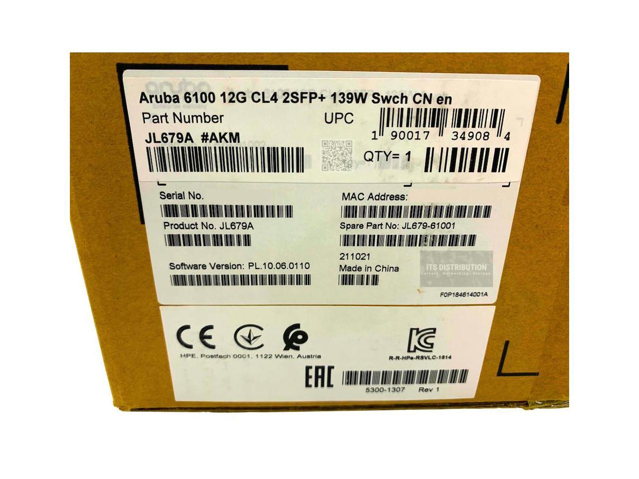HPE Aruba 6100 12G CL4 2SFP+ 139W Switch (JL679A) - Newegg.com