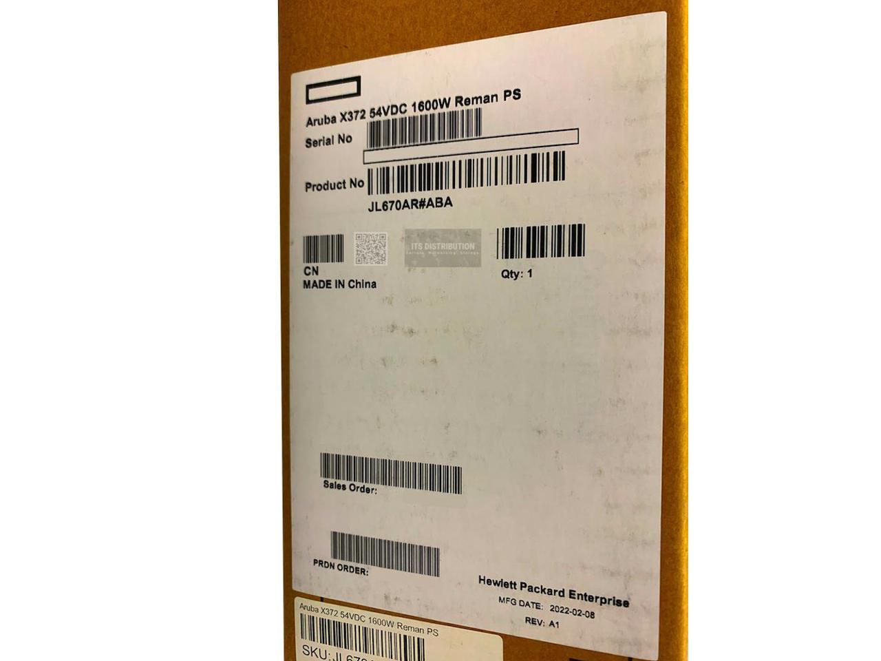Refurbished: Factory Sealed Renew HPE Aruba X372 54VDC 1600W PS Power ...