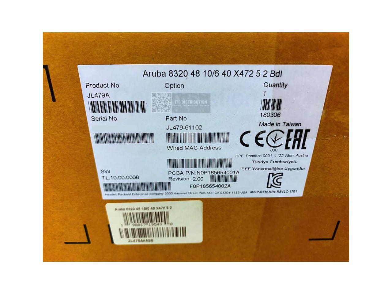 HPE Aruba Switch 8320 48 Port 10/6 40 X472 5 2 Bundle (JL479A) - Newegg.com