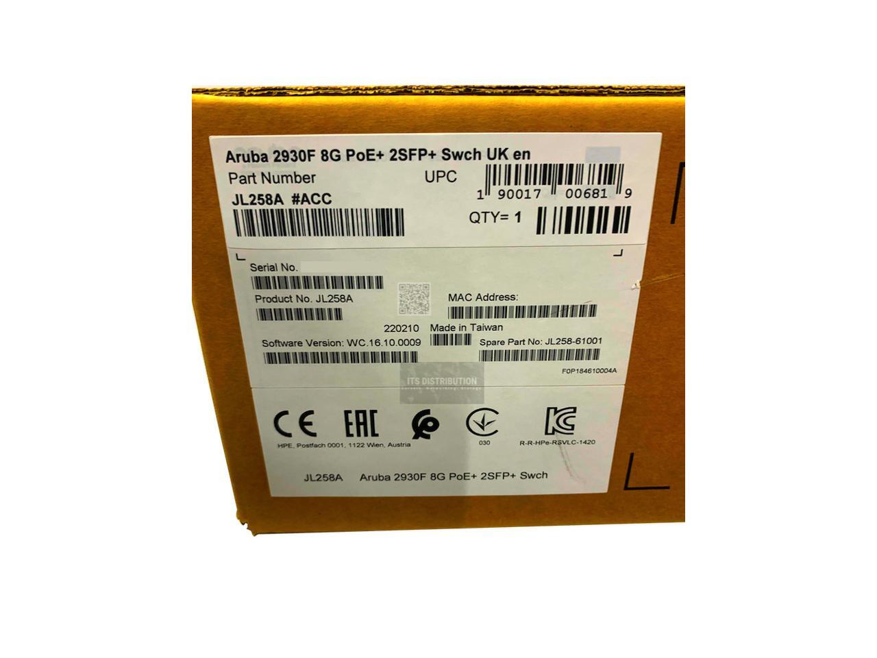 HPE Aruba JL258A#ABG 2930F 8G PoE+ 2SFP+ Switch - Newegg.com