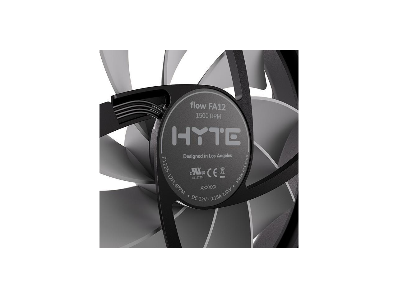 HYTE Flow FA12 Triple Fan Pack (120mm), High Performance PWM Case Fan, 1500RPM, 4-PIN, White ...