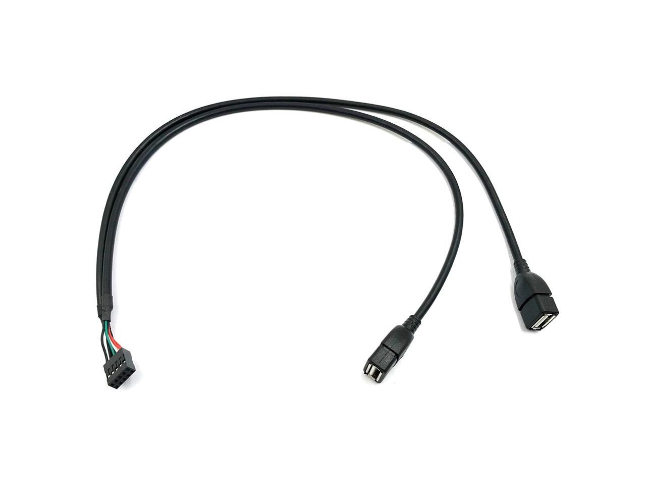 Duttek USB Header Splitter Cable,10 pin Motherboard USB Header to Dual ...