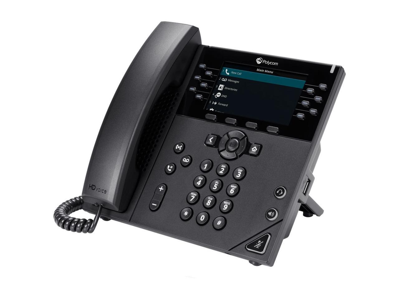 Polycom VVX 450 (2200-48840-001) 12-Line Desktop Business IP Phone w ...
