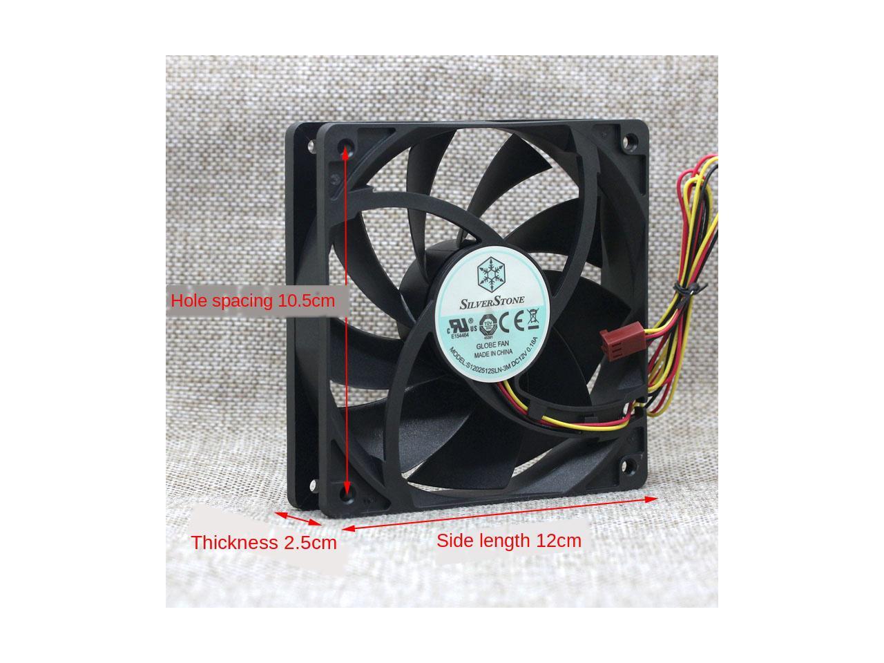 120mm pc cooling fan 12cm S1202512SLN-3M 12V 0.18A 12cm Ultra-Quiet ...