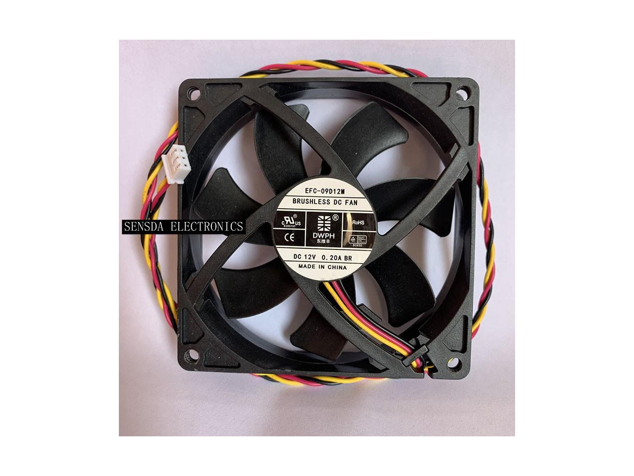 Brushless DC fan Dwph efc-09d12dm 12V 0.20a 90mm 92mm Suntech UPS ultra ...