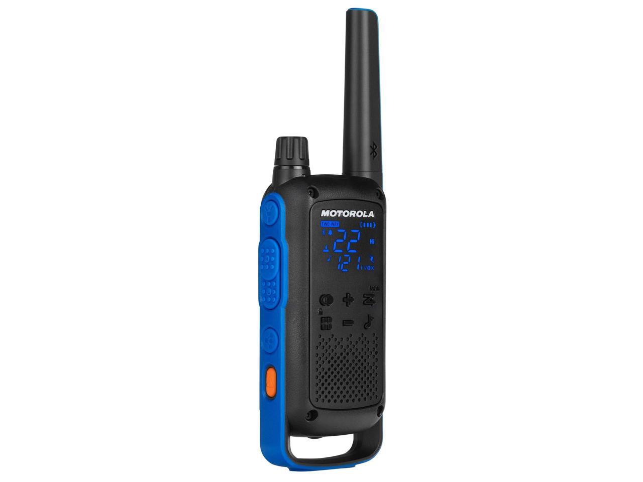 Motorola T800 Two-Way Radio - 56KM Bluetooth Model 2 Pack, Black/Blue ...