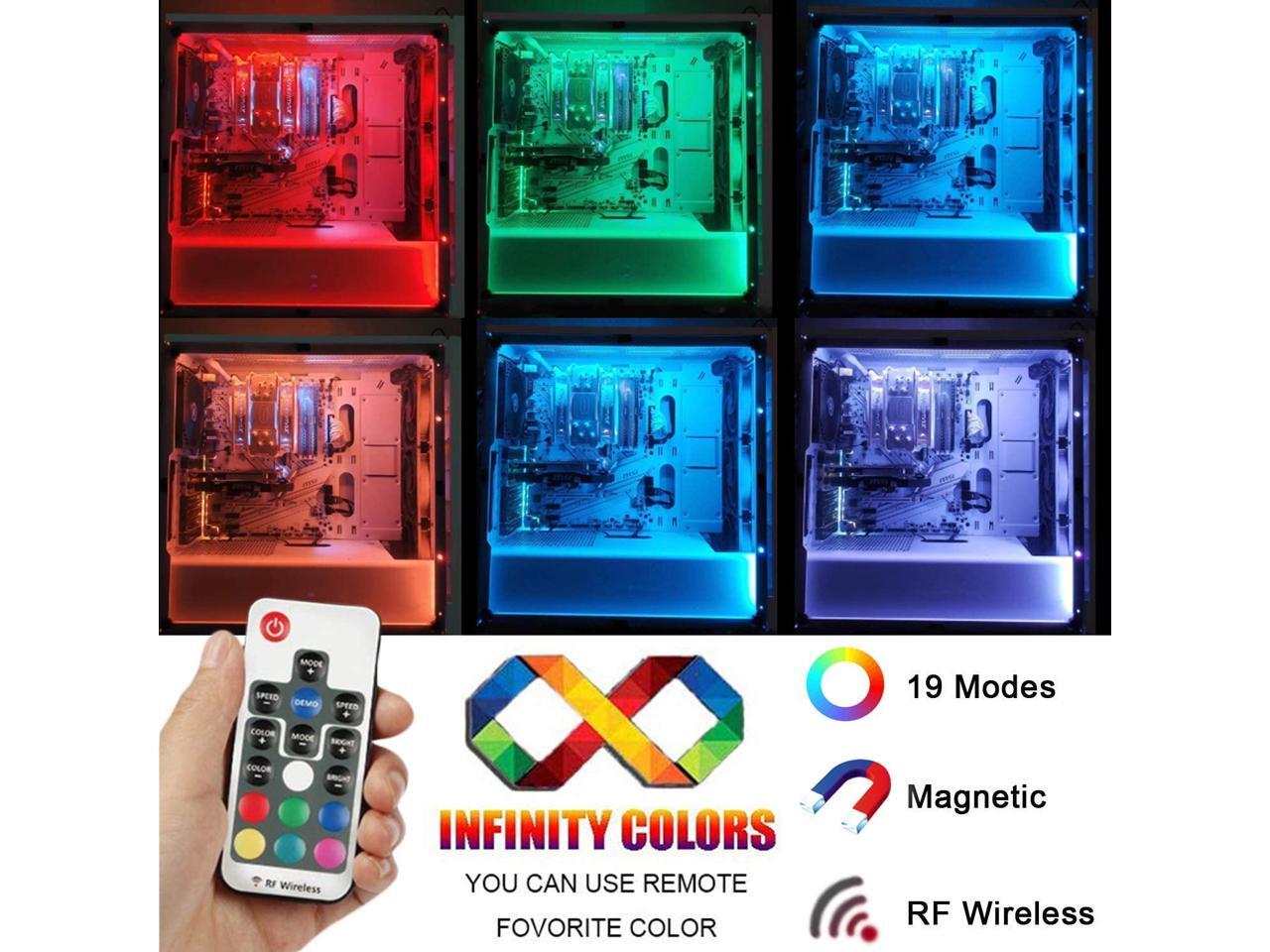 Airgoo Magnetic Computer LED Strip Kit, 2pcs 15inch PC RGB LED Strip ...