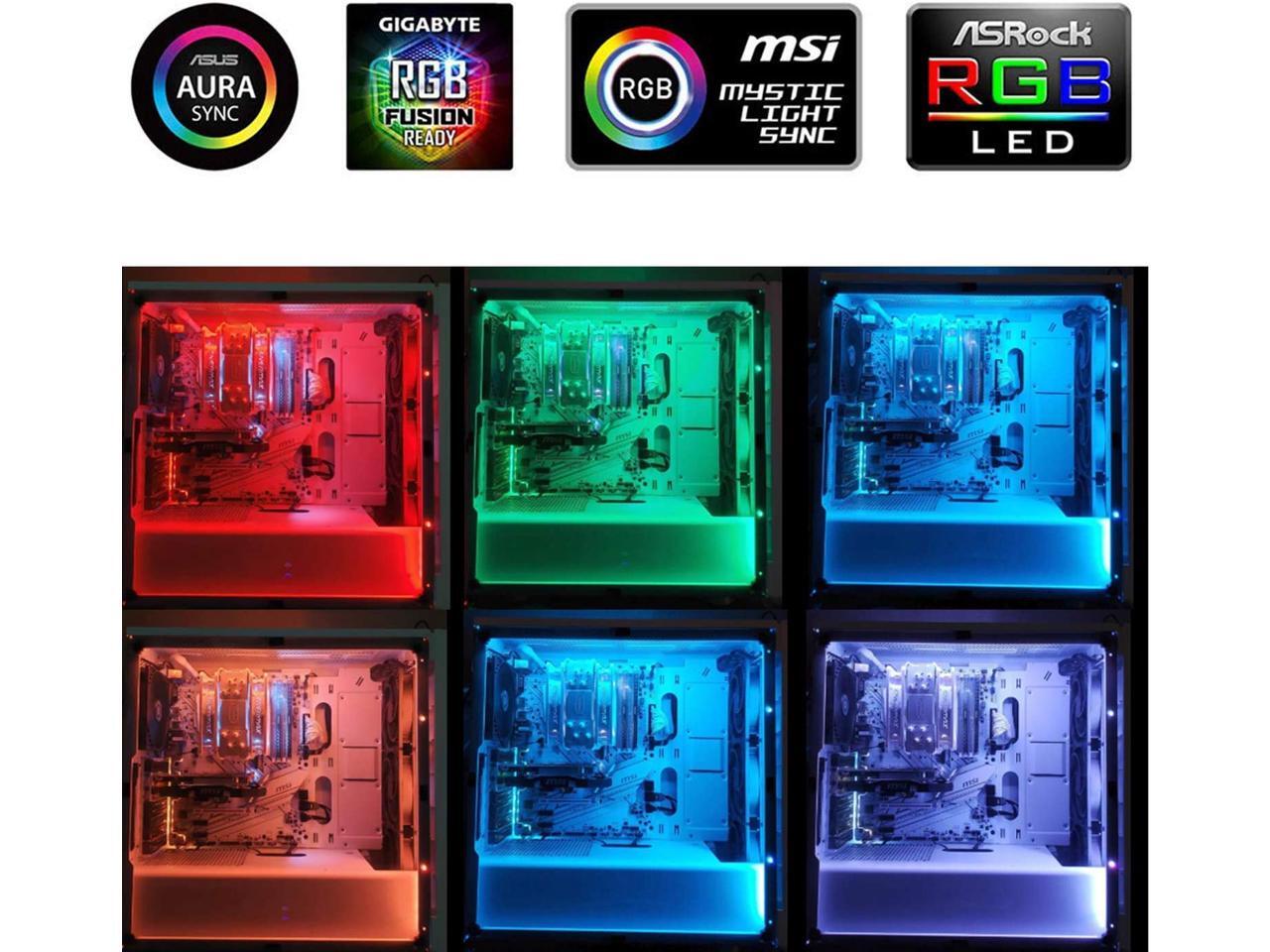 Airgoo PC RGB LED Strip Light, Easy Install with Strong Magnetic Clips ...