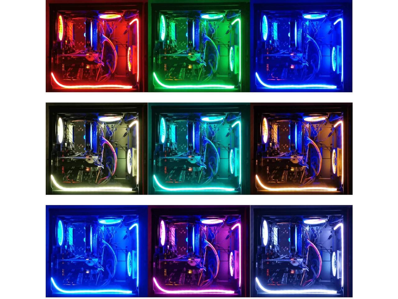 Airgoo RGB 120mm Fan Halo, 1 Pack 12v 4-pin RGB Fan Frame for 120mm PC ...