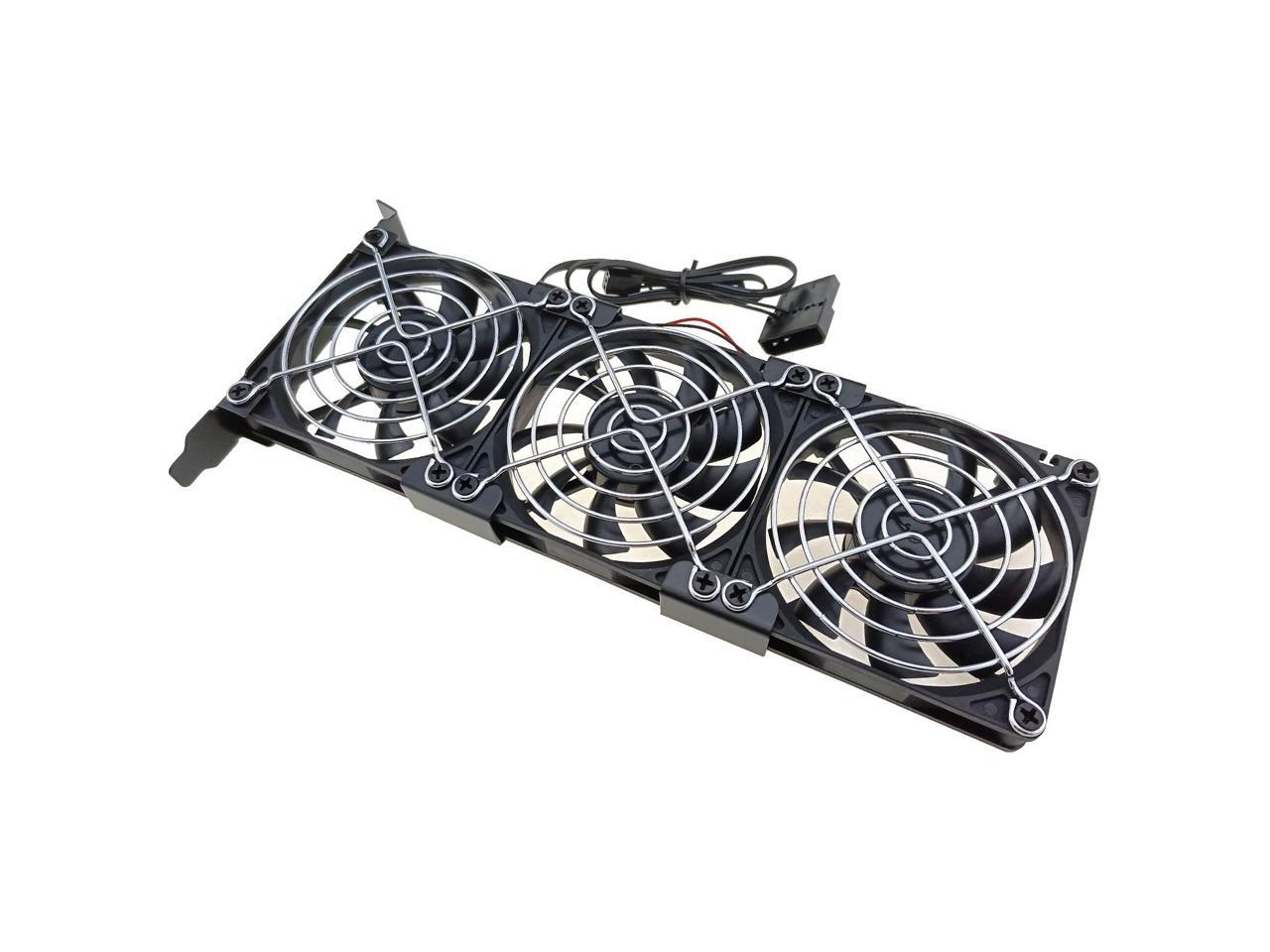 PCI Slot Cooler Triple 80mm Fan Video Card Cooling 2300rpm 3pin 4pin ...