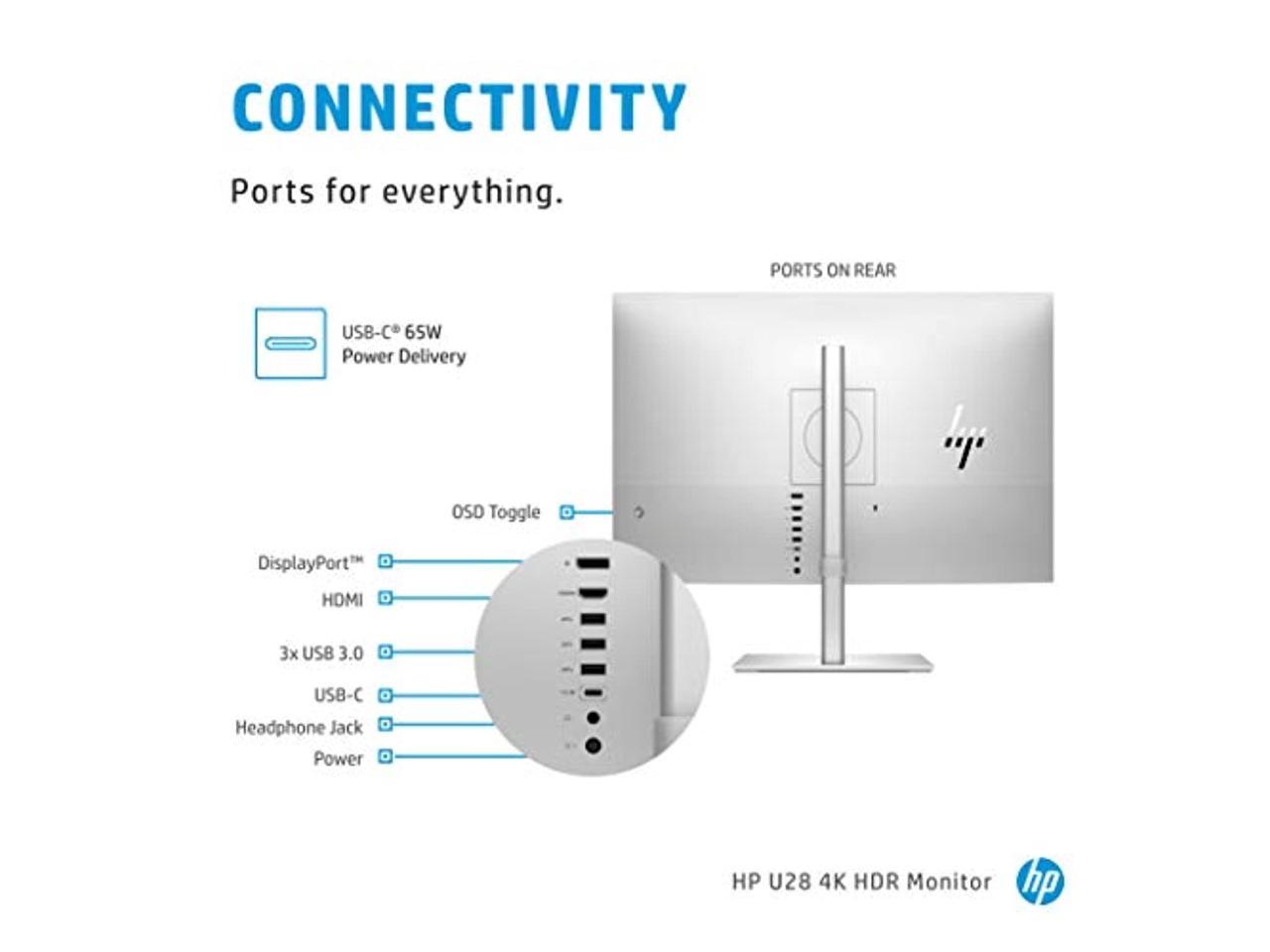HP U28 4K HDR Monitor - Computer Monitor for Content Creators with IPS ...