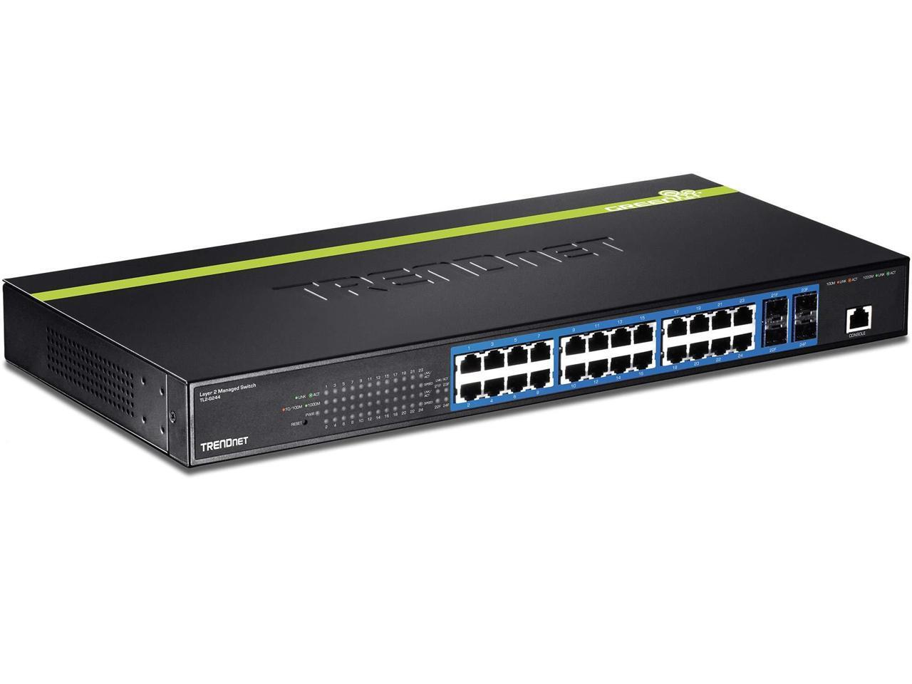 TRENDnet 28-Port Web Smart Switch with 24 x Gigabit Ports and 4 x 10G ...