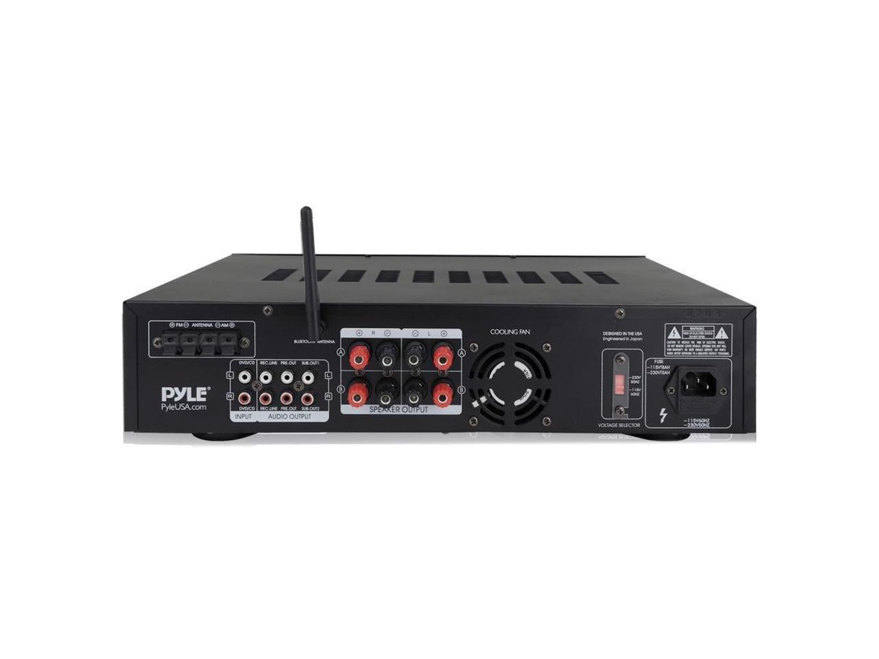 Pyle 4-Channel Bluetooth Home Power Amplifier - 2000 Watt Audio Stereo ...
