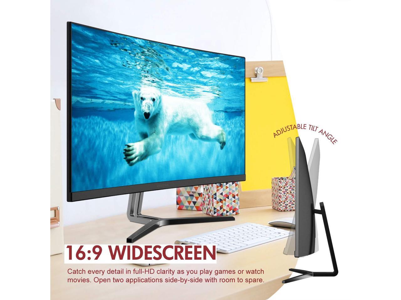 VIOTEK NB24CB 24" Curved Gaming Monitor with Speakers, Bezel-less 75Hz ...