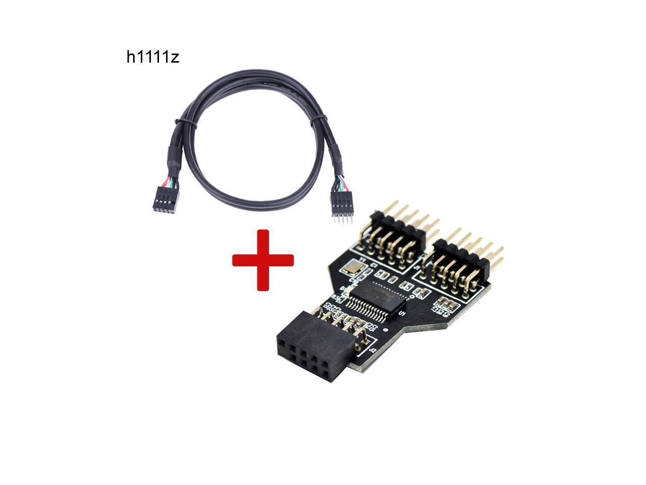 Motherboard USB 9Pin Interface Header Splitter 1 to 2 Extension Cable ...