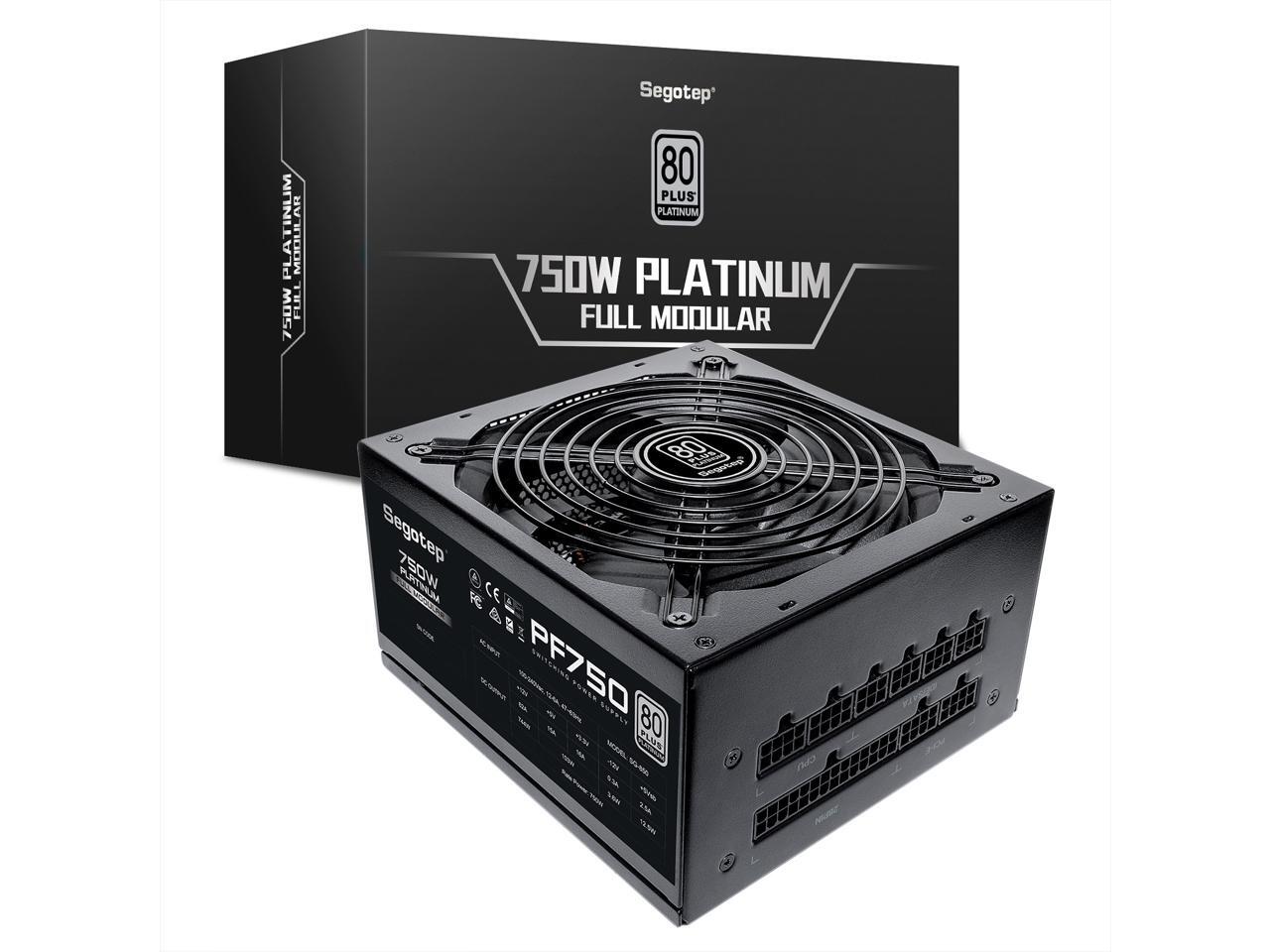 Segotep 750W Power Supply 80 Plus Platinum Fully Modular ATX Gaming PSU ...