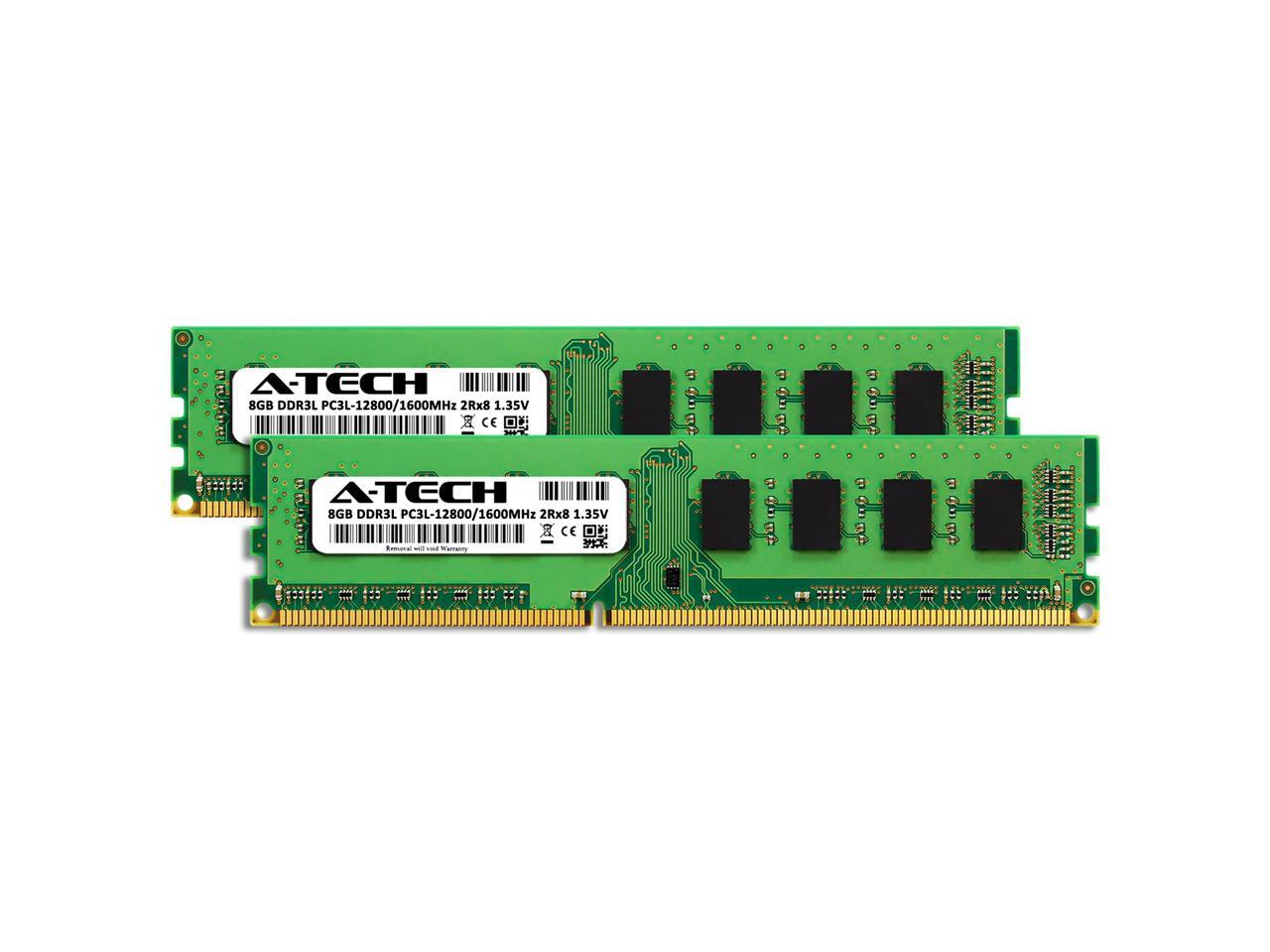 A-Tech 16GB Kit (2x8GB) DDR3 / DDR3L 1600 MHz PC3-12800 UDIMM 2Rx8 1 ...
