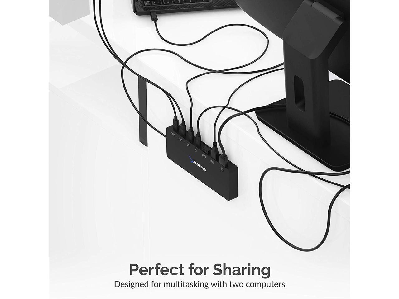 SABRENT 2-Port USB Type-C KVM Switch with 60 Watt Power Delivery Option ...