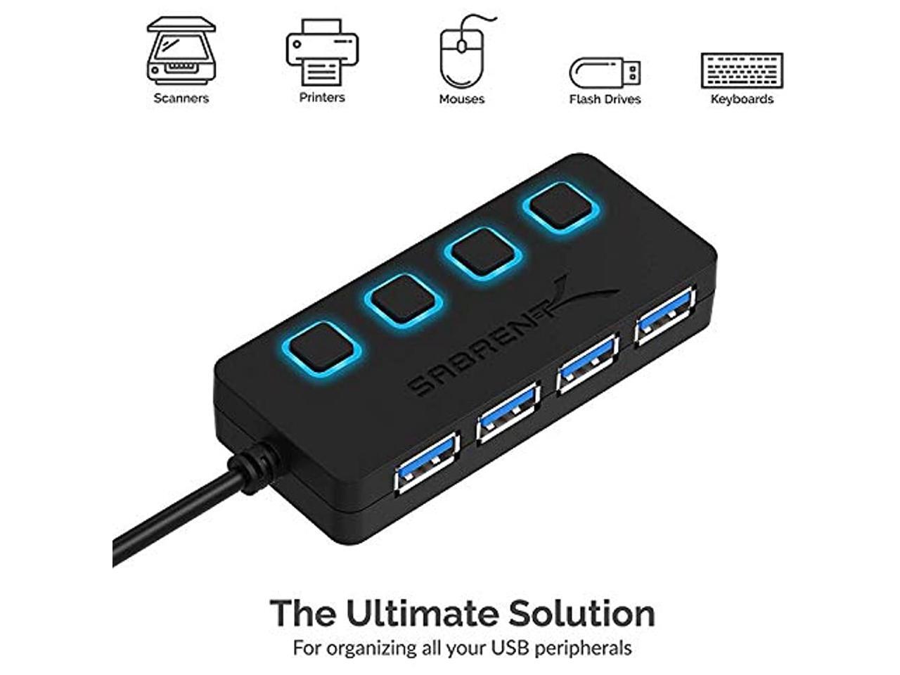 Sabrent HB-UMP3 Sabrent 4-Port USB 3.0 Hub With Power Adapter - USB ...