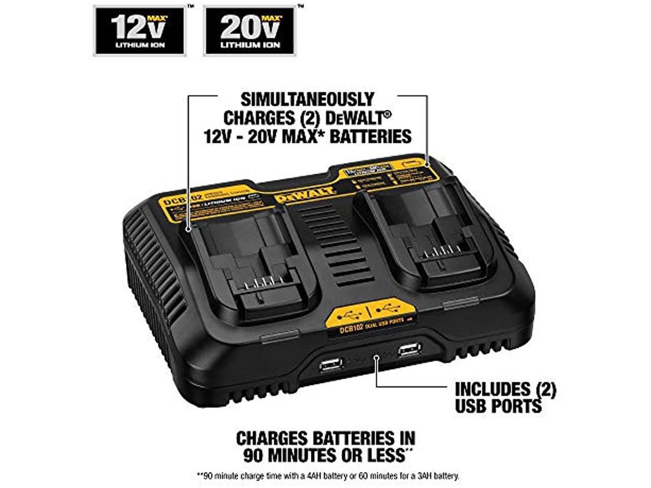 DCB102 12V - 20V MAX Jobsite Charging Station - Newegg.com