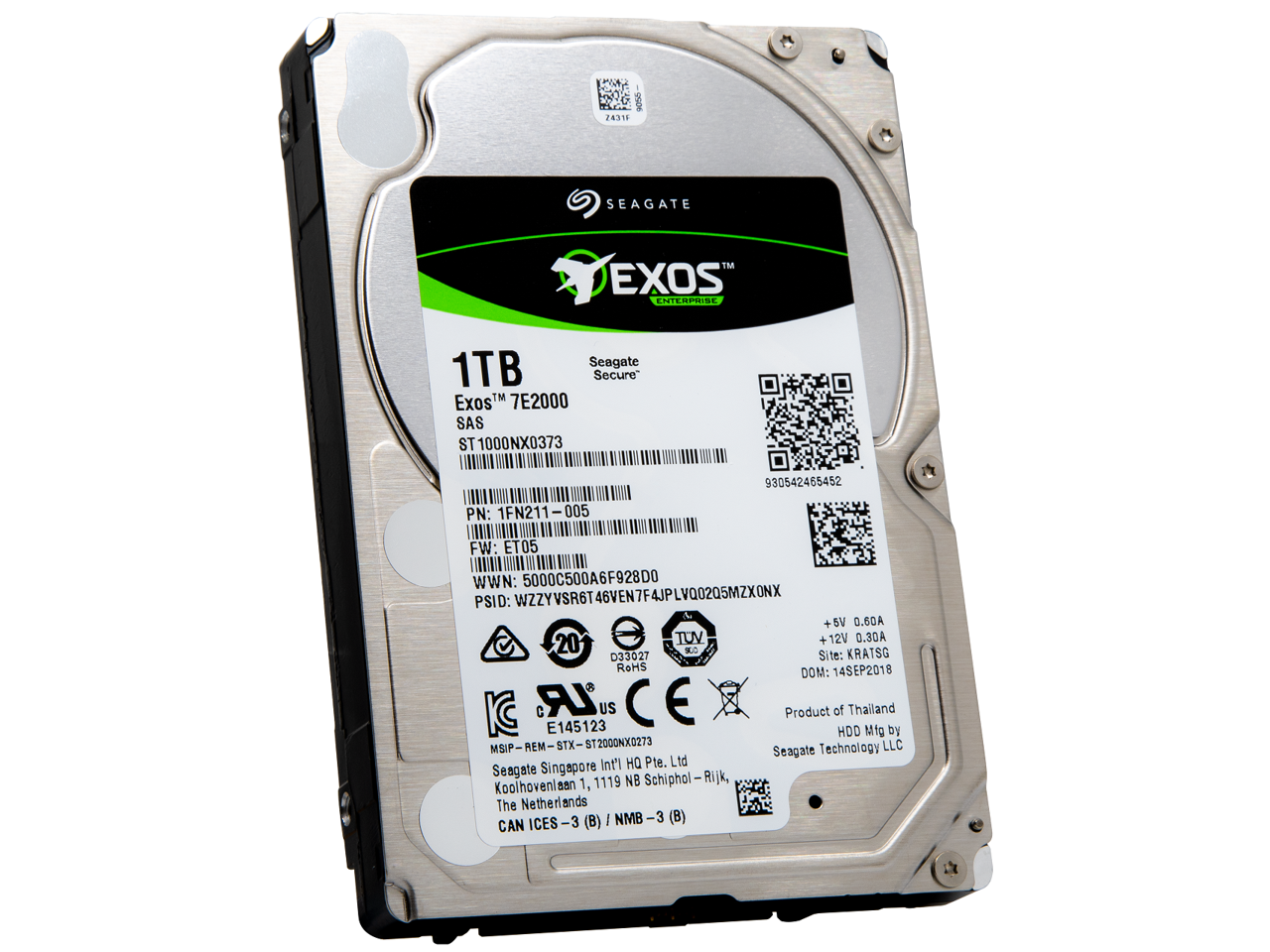 Seagate Exos 7E2000 1TB 7200-RPM Dual-Port 512e SAS-12Gb/s 128MB-Cache ...