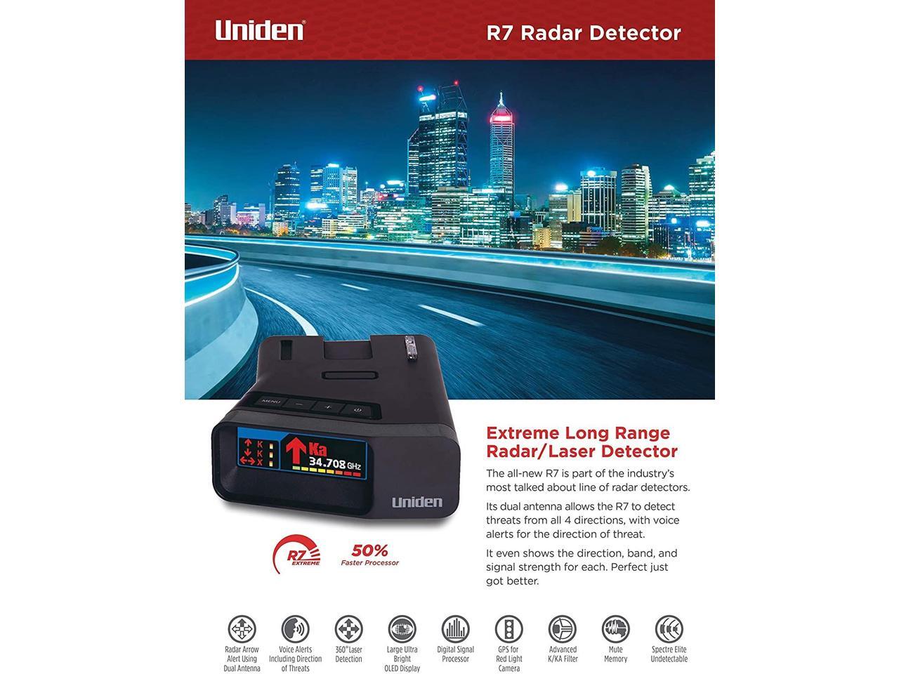Uniden R7 Extreme Long Range Radar Detector with GPs & Threat Detection ...