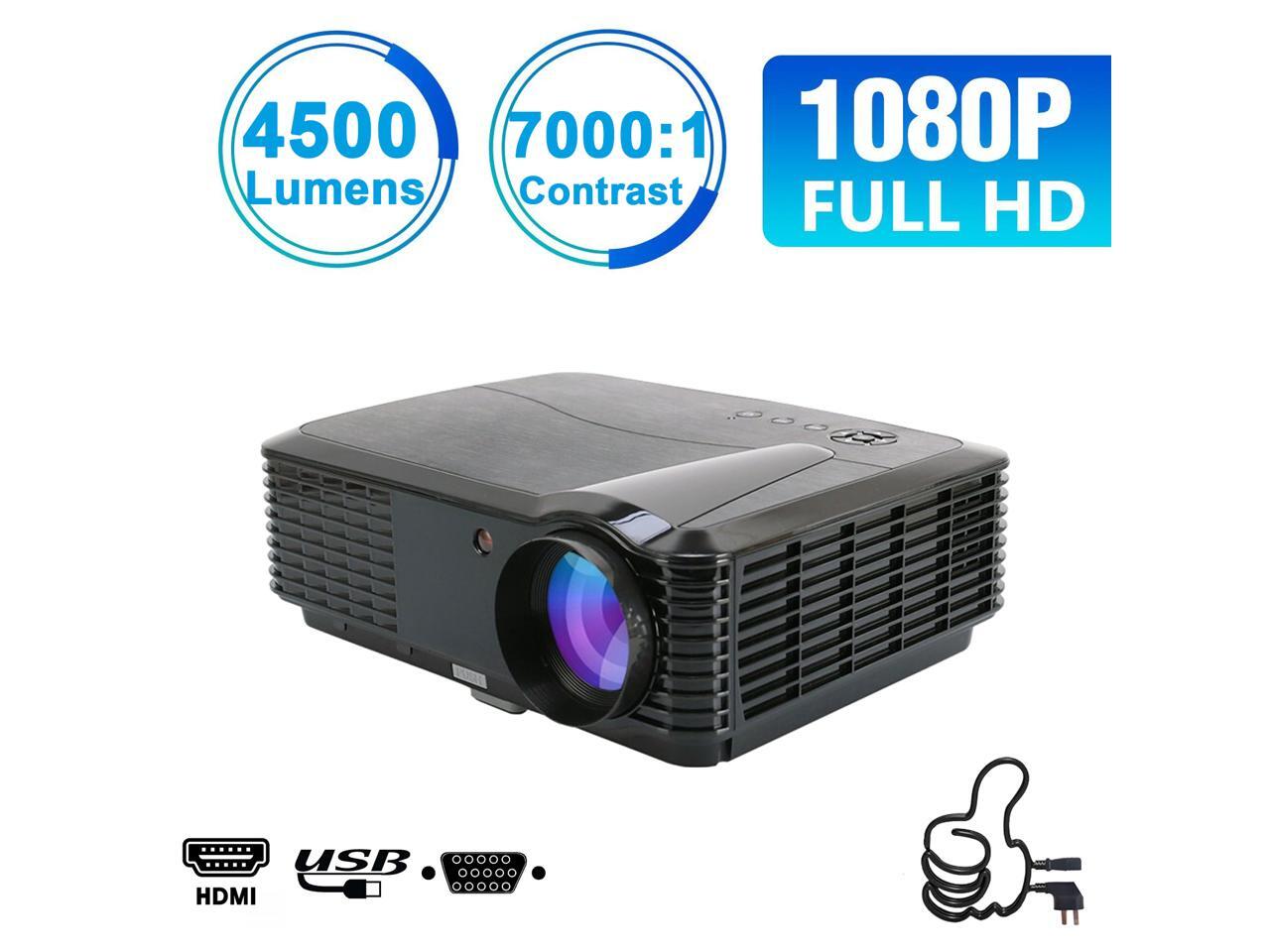1080P Video Projector HDMI 4500 Lumen LED Home Projector FULL HD Home ...